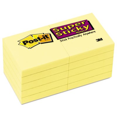Post-it Notes Super Sticky - Canary Yellow Note Pads, 1-7/8 x 1-7/8, 90 ...