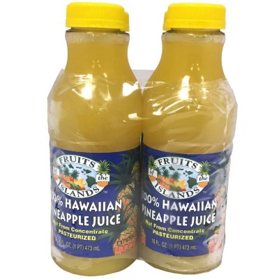 Fruits of the Islands 100% Hawaiian Pineapple Juice (64 oz., 4 pk ...