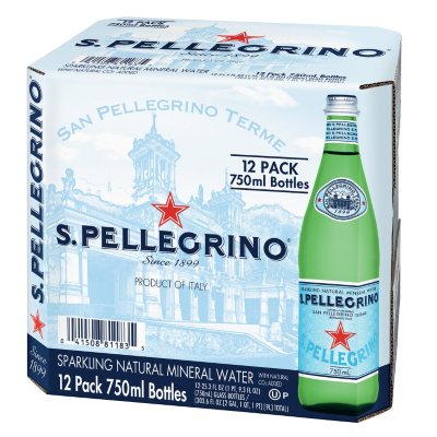 San Pellegrino Sparkling Natural Mineral Water (750 ml bottles, 12 pk.) - Sam's Club