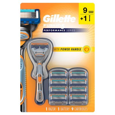 Gillette Fusion Performance Series Power Razor + 9 Cartridges - Sam's Club