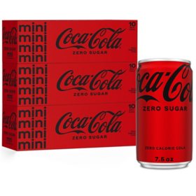 Coca-Cola Zero Sugar Mini Cans (7.5oz / 30pk) - Sam's Club