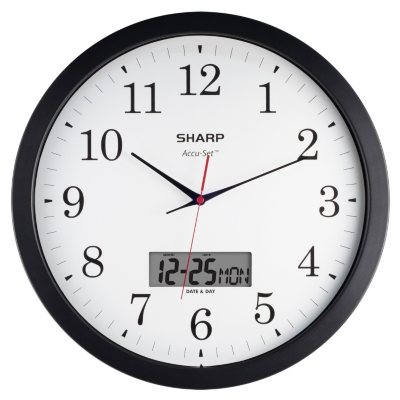Sharp AccuSet Round Wall Clock - 14" - Sam's Club