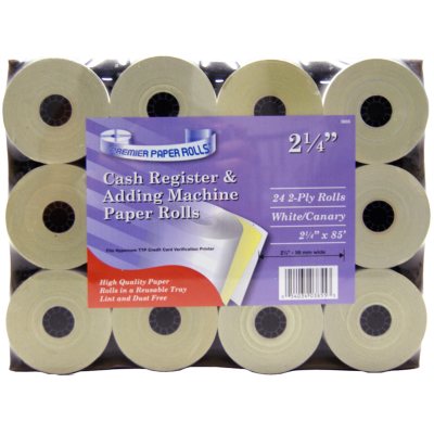 Premier Cash Register & Adding Machine Paper Rolls - 2 Ply - 2.25" x 85 ...