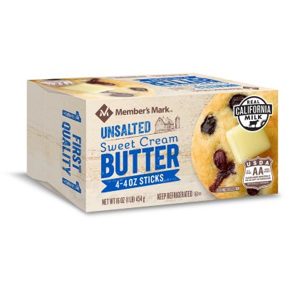 Member's Mark Unsalted Sweet Cream Butter (4 oz. elgin style sticks, 8 ...