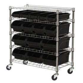 Sandusky 5-Level Mobile Bin Shelving Unit with Plastic Bins - Sam's Club