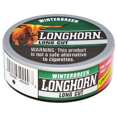 Longhorn Moist Long Cut Wintergreen Pre-Marked Price (1.2 oz. can, 10 ...