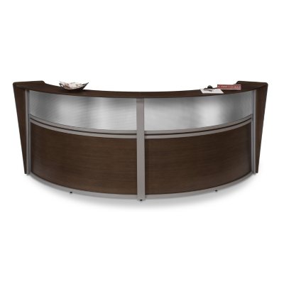 Double Reception Desk Plexi Front , Walnut - Sam's Club